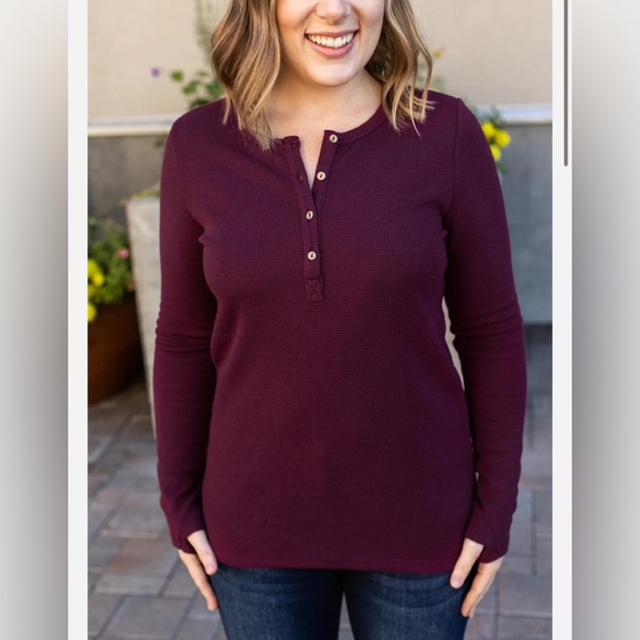 Tops | Michelle Mae Plum Harper Henley Top Medium | Poshmark